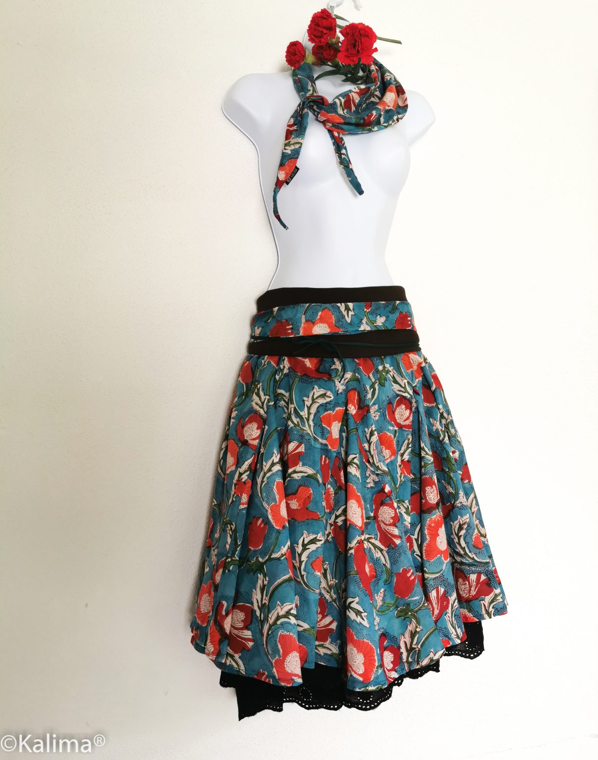 Midi Rock "Mohn" Jersey, 2.te Auflage