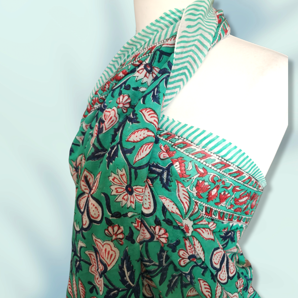 Maxi Tuch Türkis, Handdruck - KaliMa - Design, handgemachte Kleidung ...